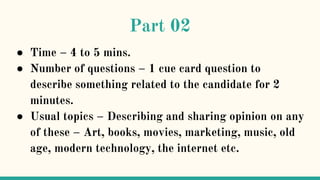 IELTS Speaking Overview | PPTX