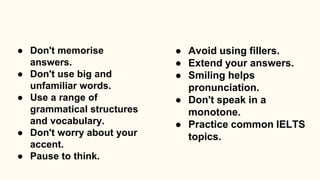 IELTS Speaking Overview | PPTX