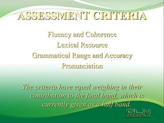 IELTS SPEAKING for students who want to learn more about the test. | PPT