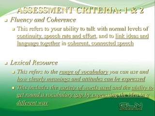 IELTS SPEAKING for students who want to learn more about the test. | PPT