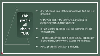IELTS Speaking - Part 1 - Explanation - Useful Tips | PPTX