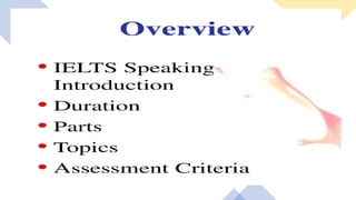 IELTS speaking introduction for Preparatory students | PPTX