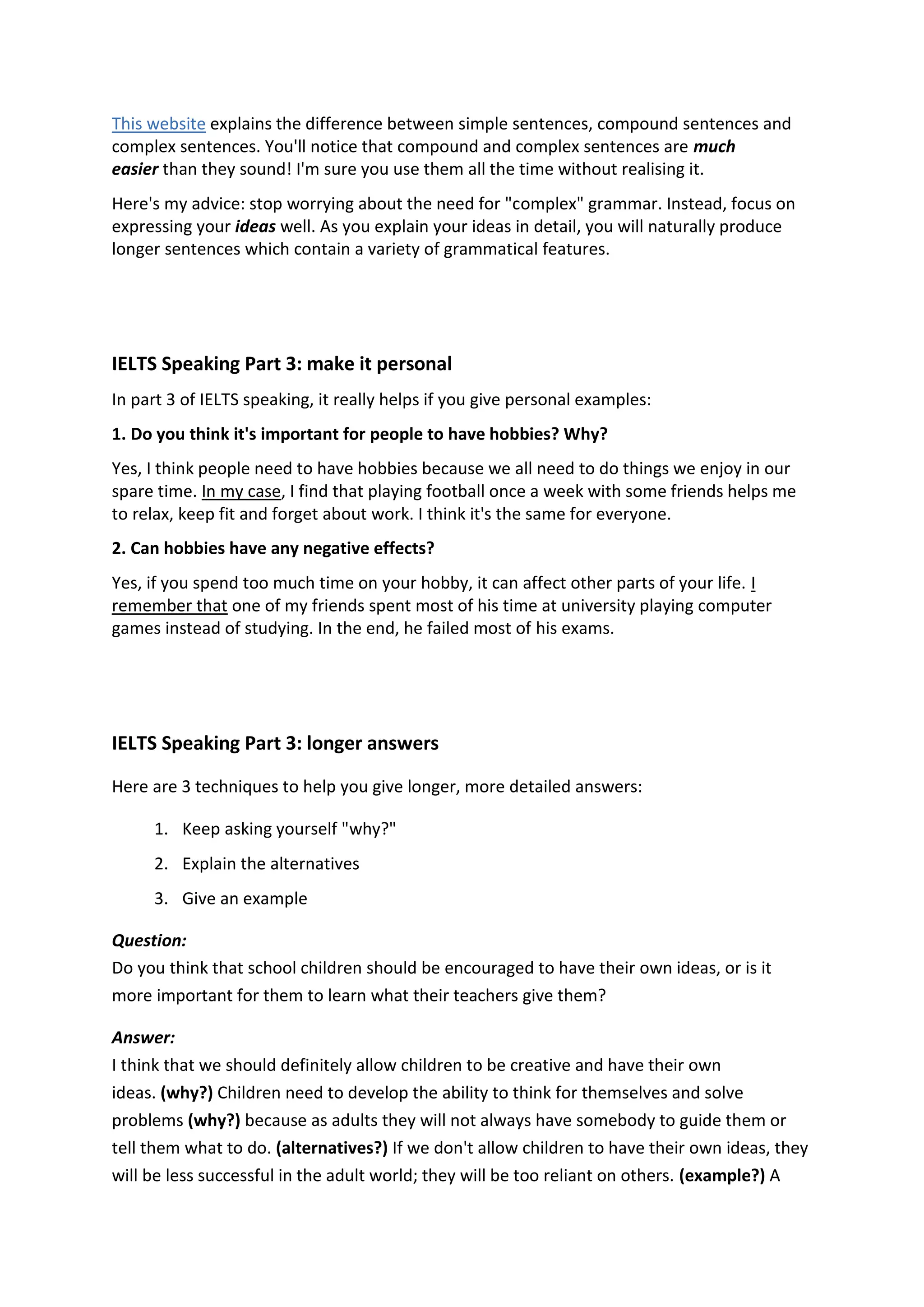 Ielts speaking lessons from simon | PDF