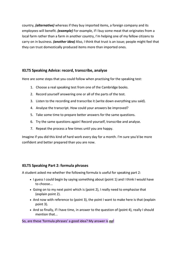 Ielts speaking lessons from simon | PDF