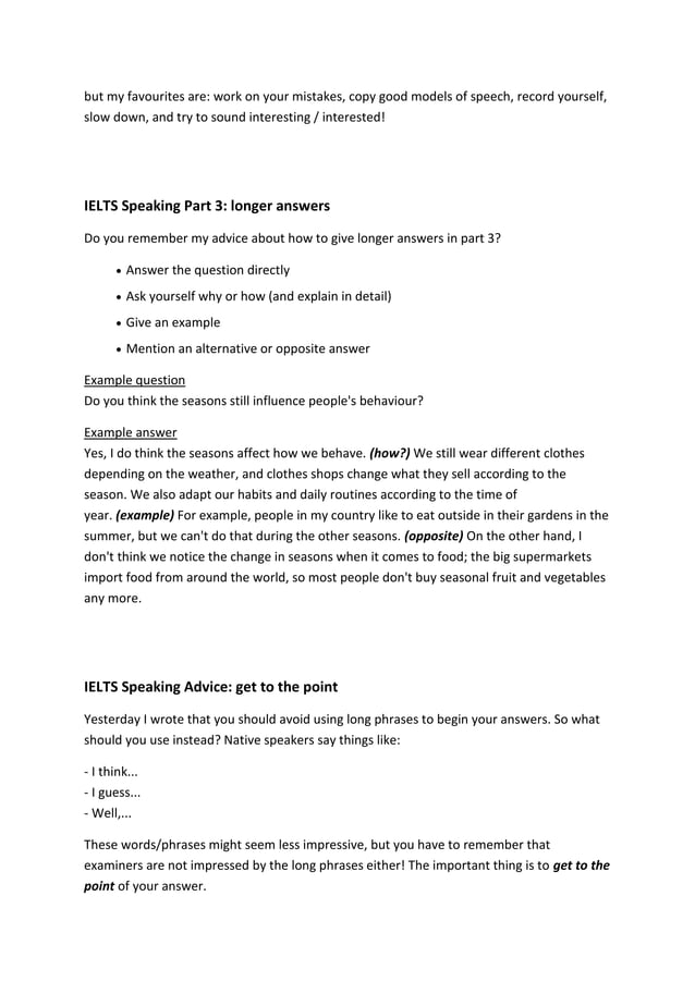 Ielts speaking lessons from simon | PDF