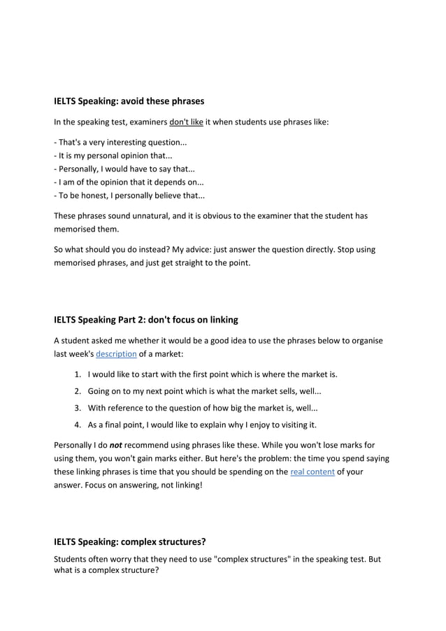 Ielts speaking lessons from simon | PDF