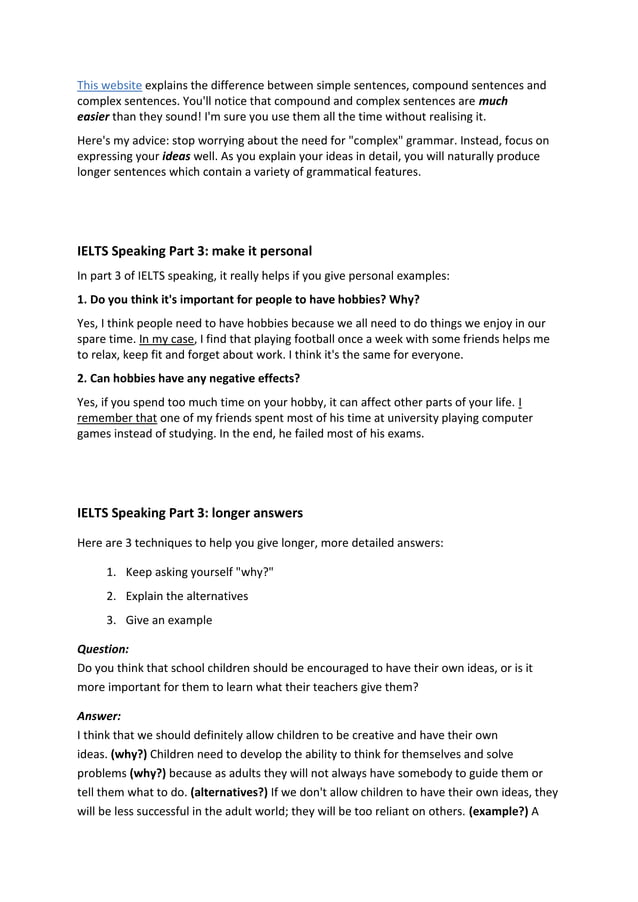 Ielts speaking lessons from simon | PDF