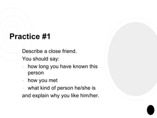 IELTS Speaking Part 2 - Lesson and Examples | PPTX