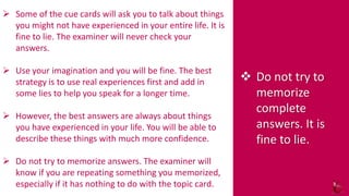 IELTS Speaking Part 2 - Storytelling Tips | PPTX