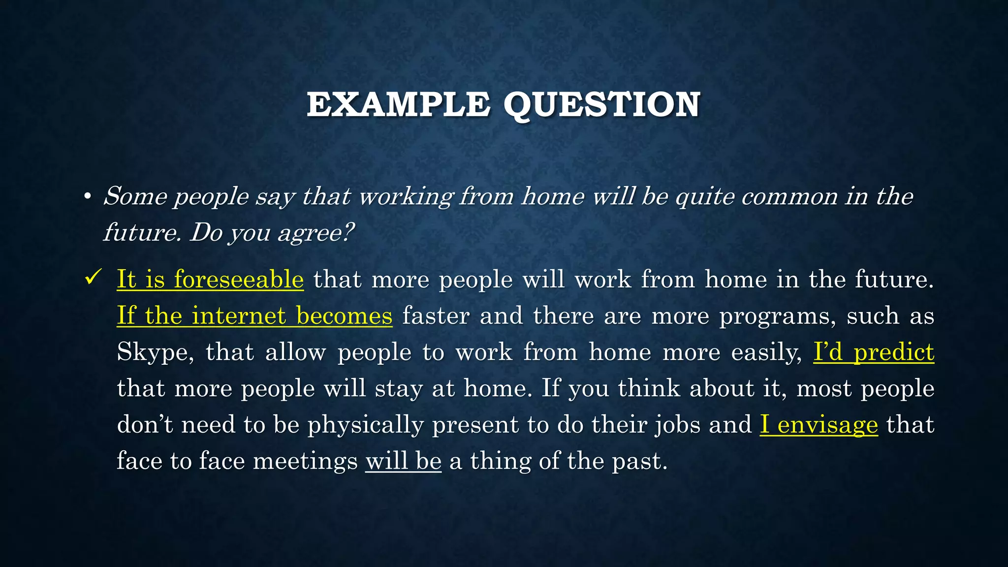 Ielts speaking part 3 | PPTX