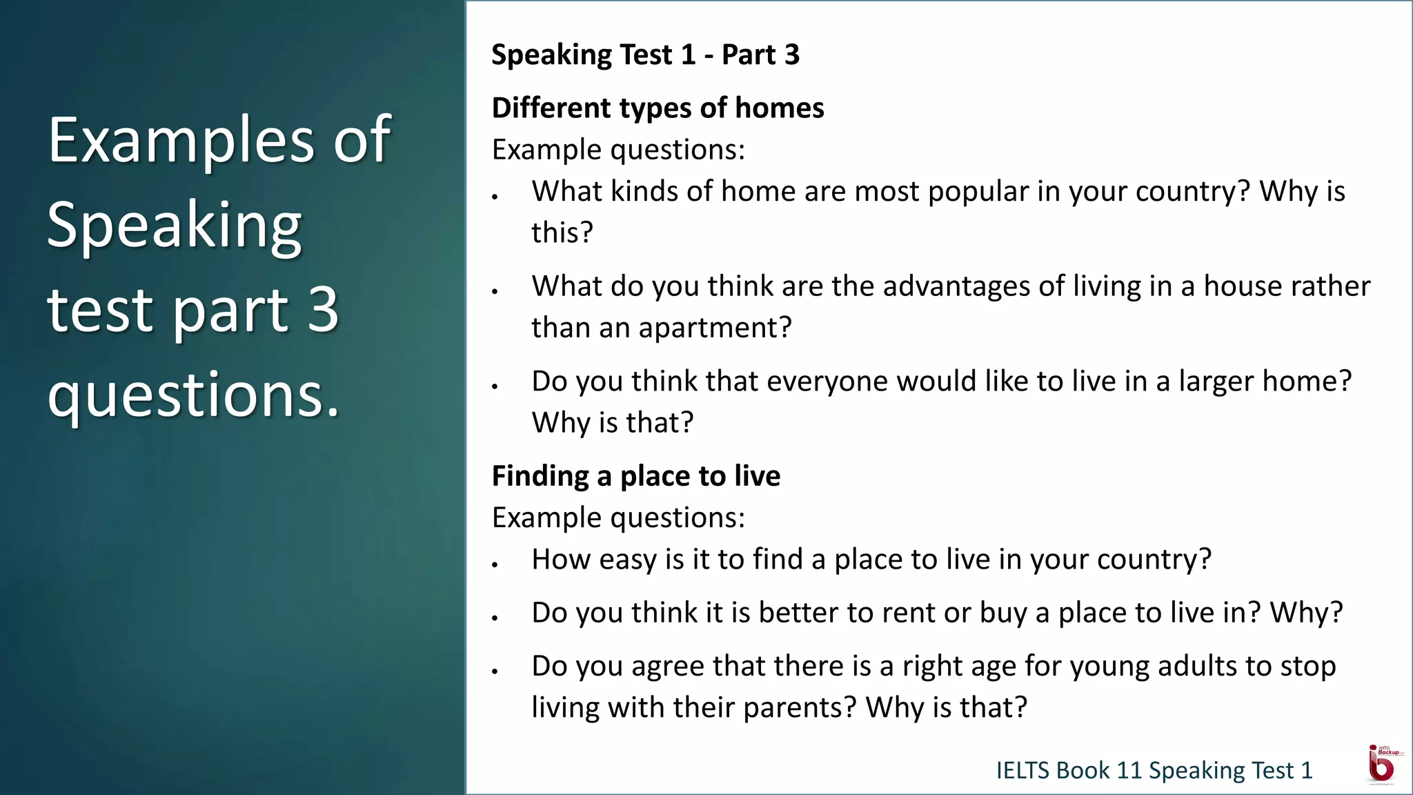 IELTS Speaking Part 3 - Common Question Types | PPTX