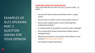 Ielts Part 3 Question Types , IELTS Speaking Part 3 Questions and ...