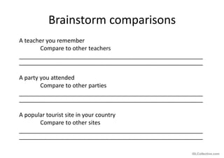 IELTS Speaking part 3 comparing tips and practiice | PPT