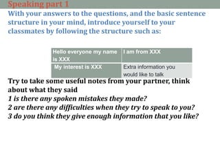 Ielts speaking ppt | PPTX