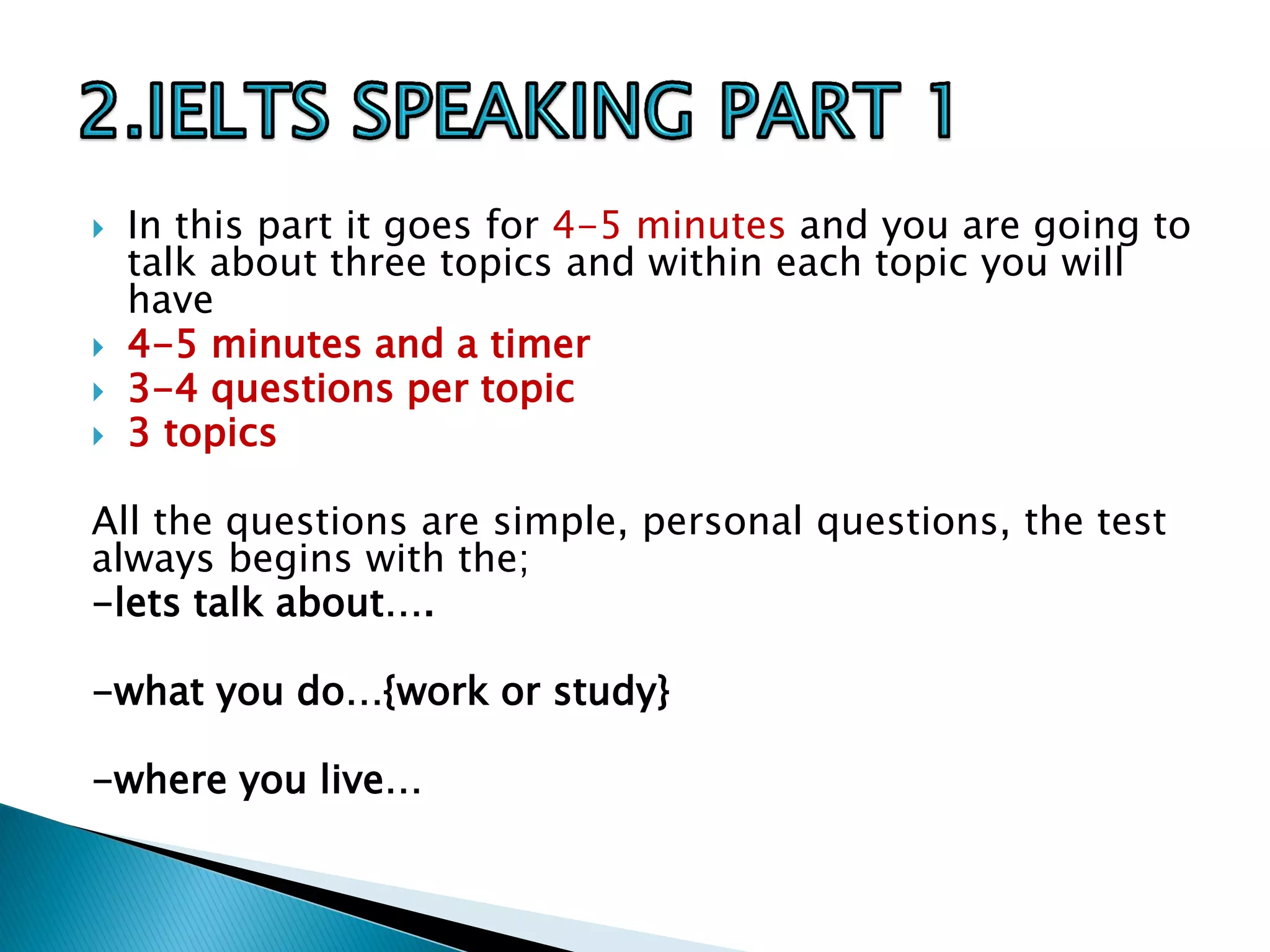 Ielts speaking test | PDF | Standardized Testing | Educational Assessment