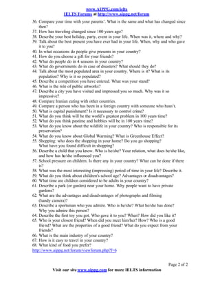 Ielts speaking topics | PDF