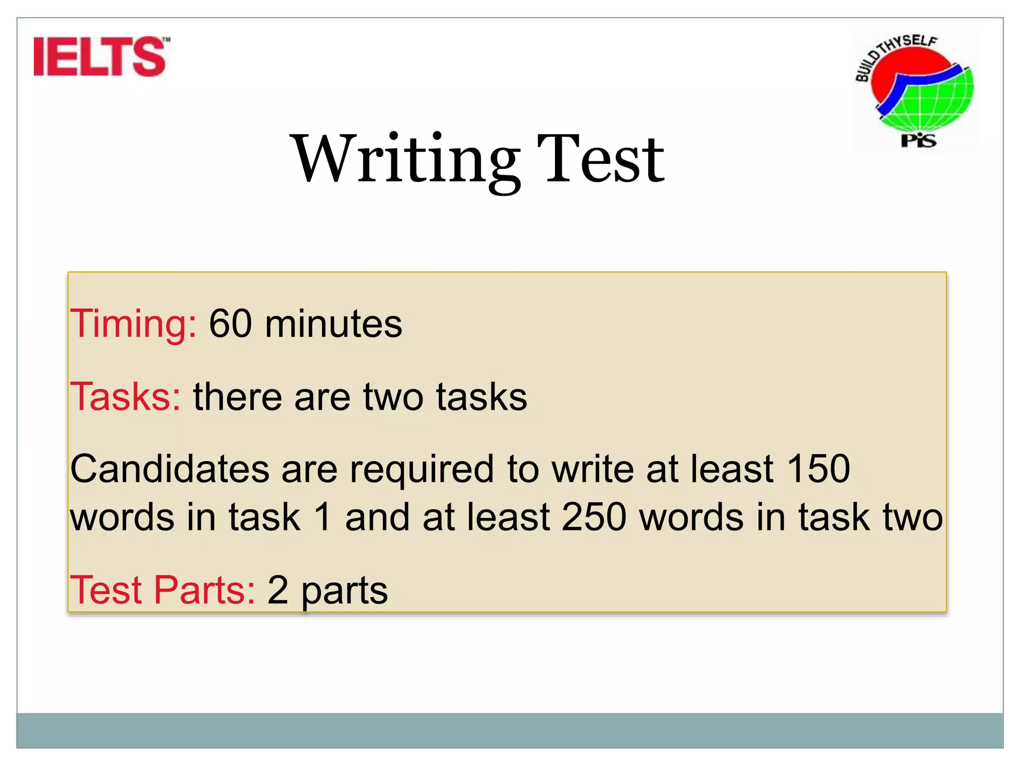 IELTS Exam Structure | PPTX