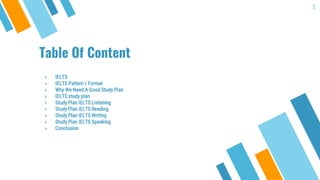 IELTS Study Plan.pptx | Standardized Testing | Educational Assessment