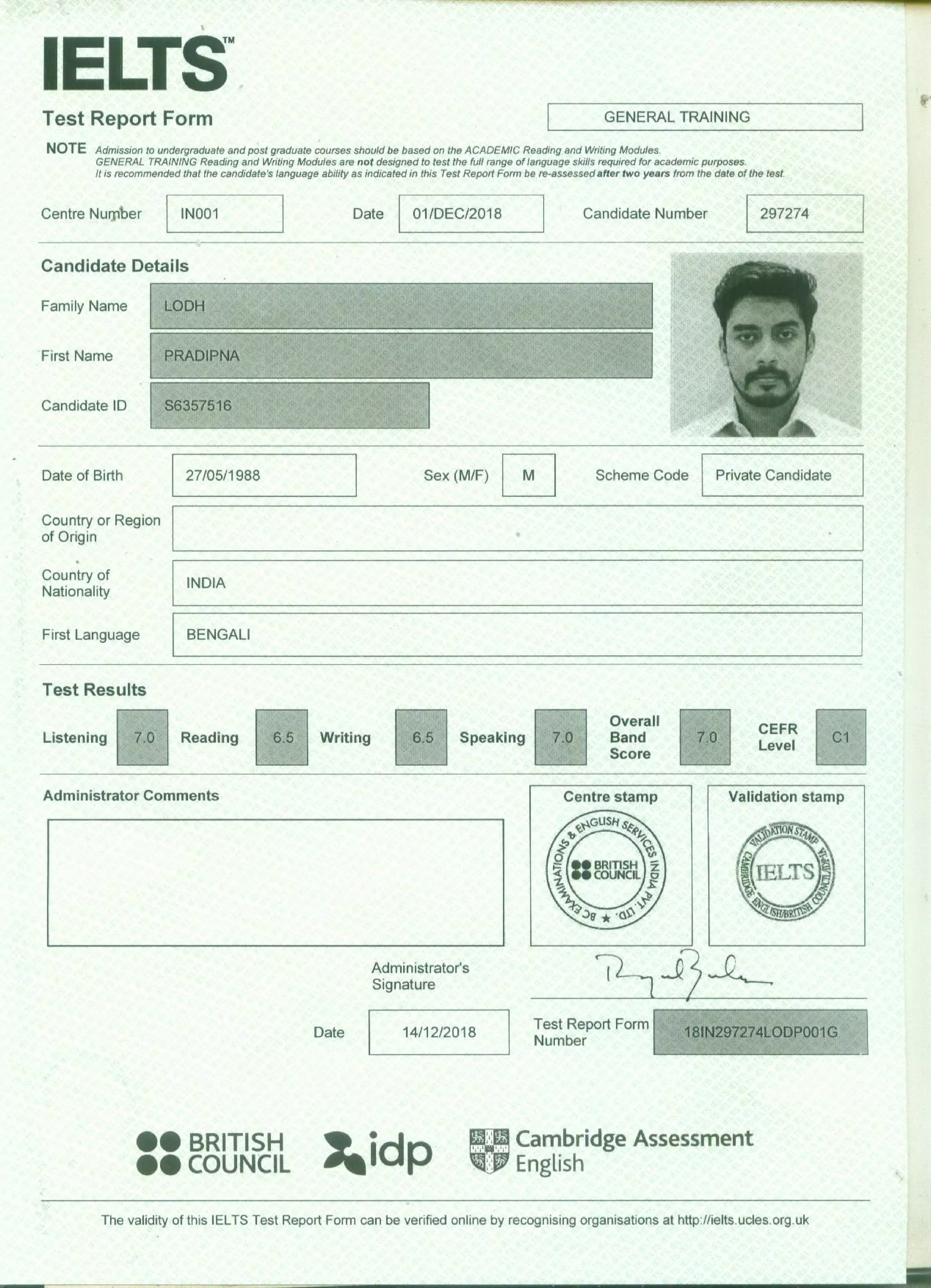 IELTS Test Form for General Training 2018 | PDF