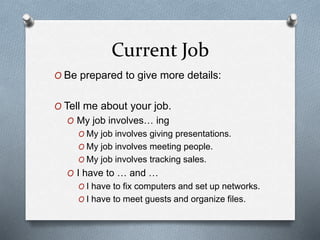 Talking About Work for IELTS | PPT