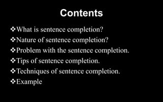 IELTS Reading Sentence completion | PPTX