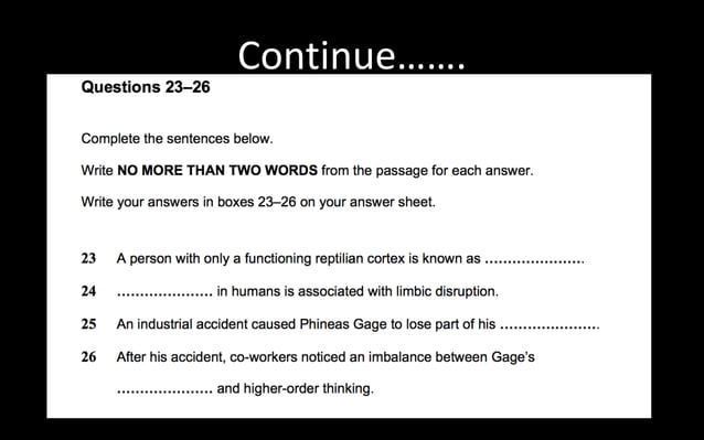 IELTS Reading Sentence completion | PPTX