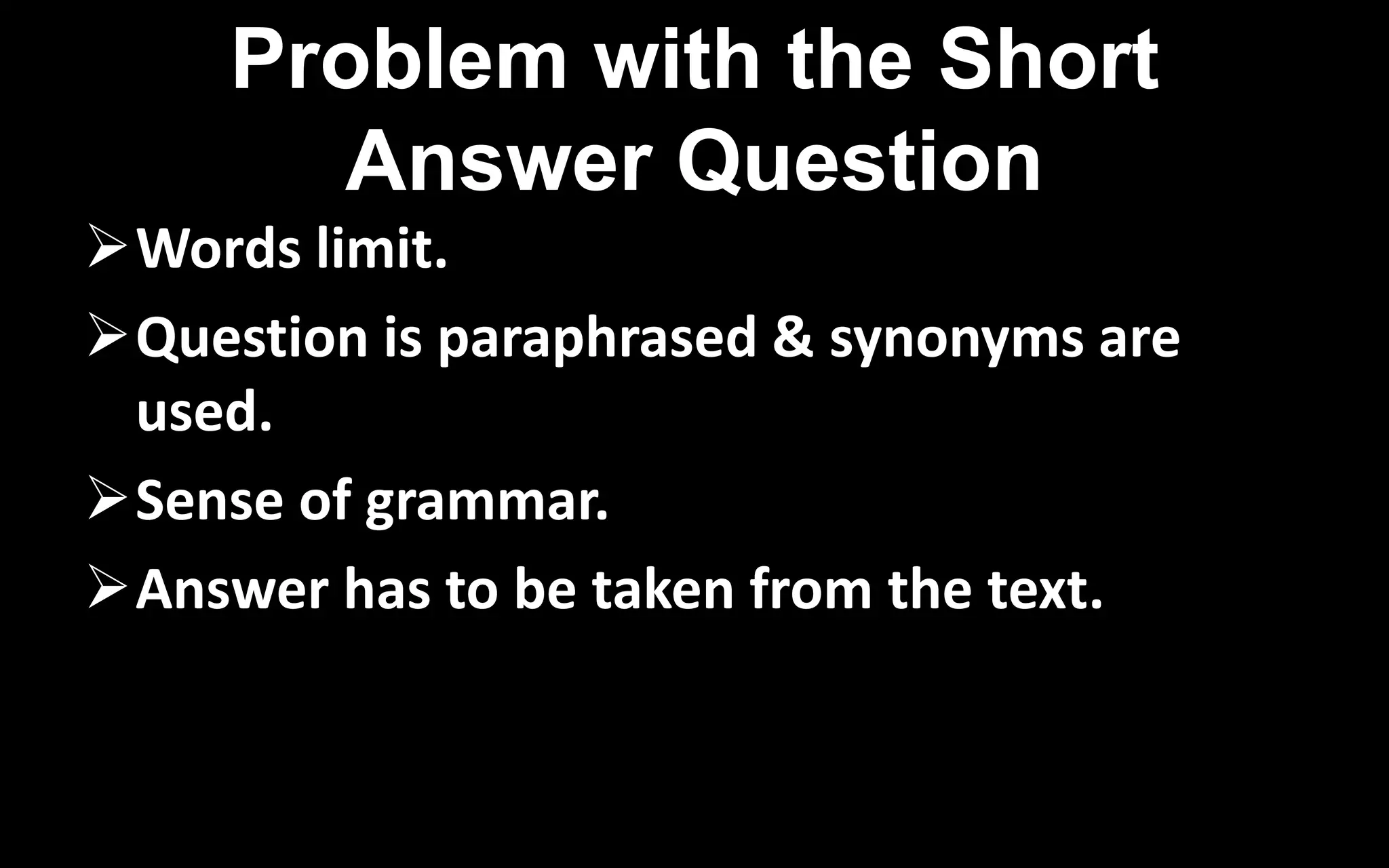 IELTS Reading Short Answer Question | PPTX