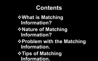 IELTS Reading Matching Information | PPTX