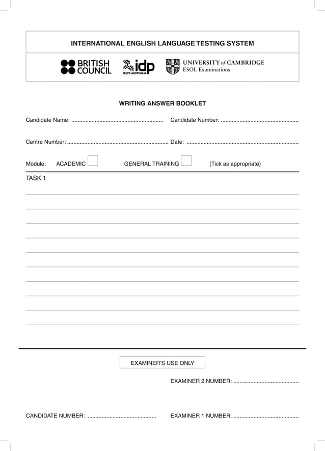 Ielts Writing Answer Sheet Ielts Writing Answer Sheet