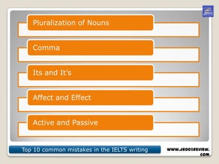IELTS Writing Common Grammar Mistakes | PDF