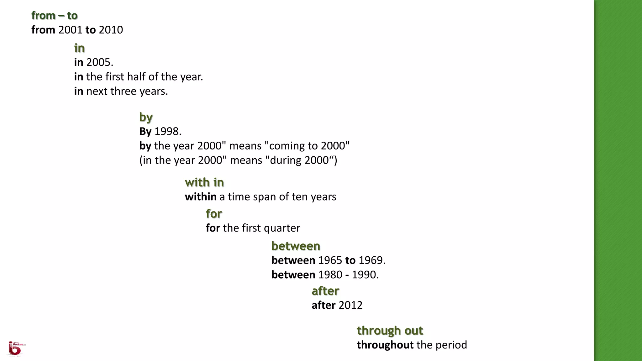 IELTS Writing Task 1 - Prepositions for IELTS Writing Task 1 Graphs | PPTX