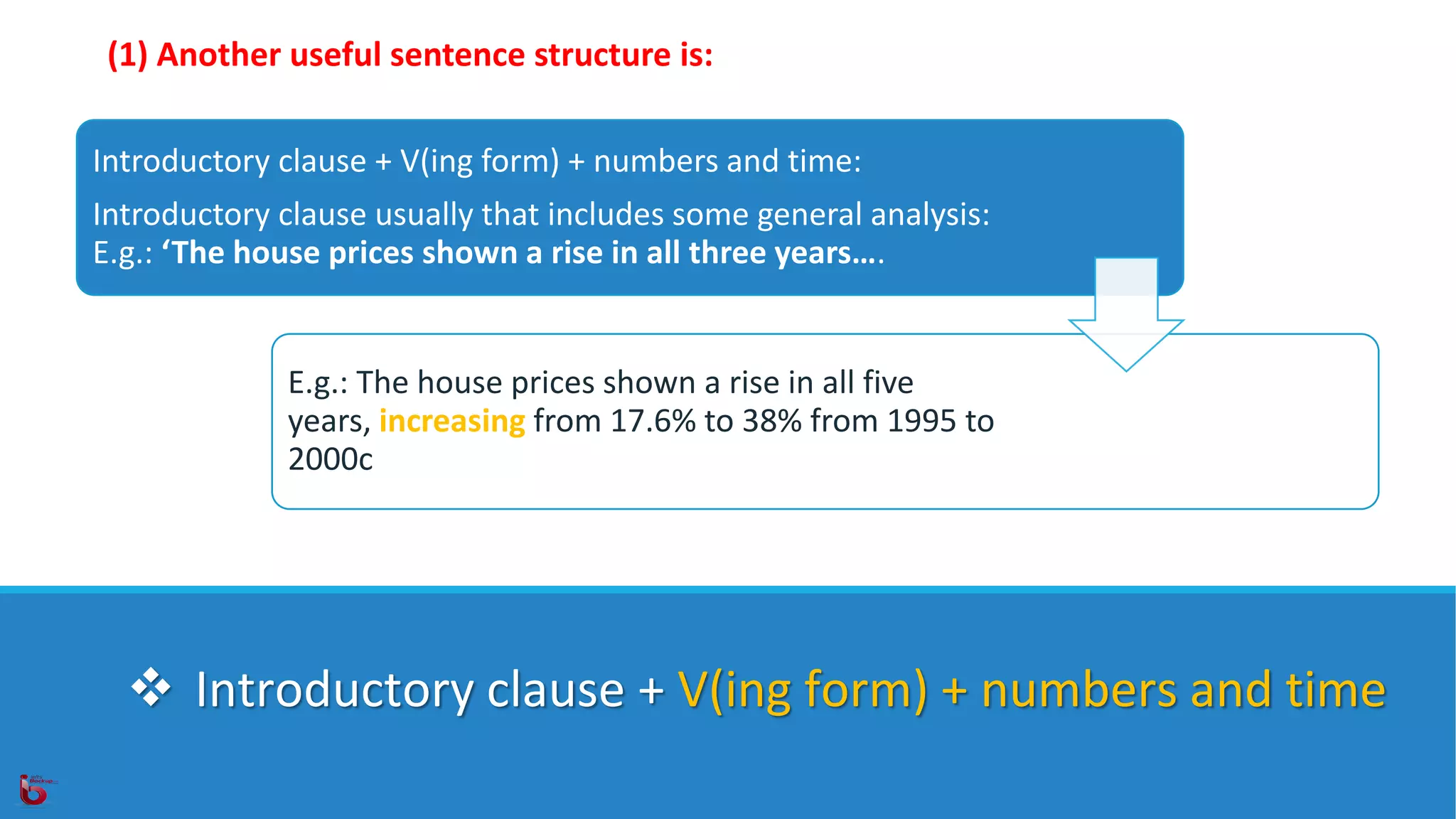 IELTS Writing Task 1 - Useful sentence structures | PPTX