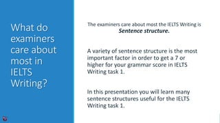 IELTS Writing Task 1 - Useful sentence structures | PPT | Free Download