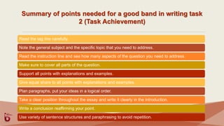 IELTS Writing Task 2 - How to Score Highly in Task Achievement | PPTX ...