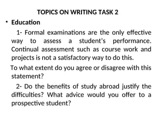 IELTS WRITING TASK 2 Essay writing - reference | PPT