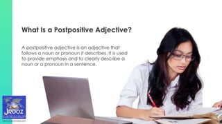 IELTS Writing Tips: Learning About Postpositive Adjectives | PPTX