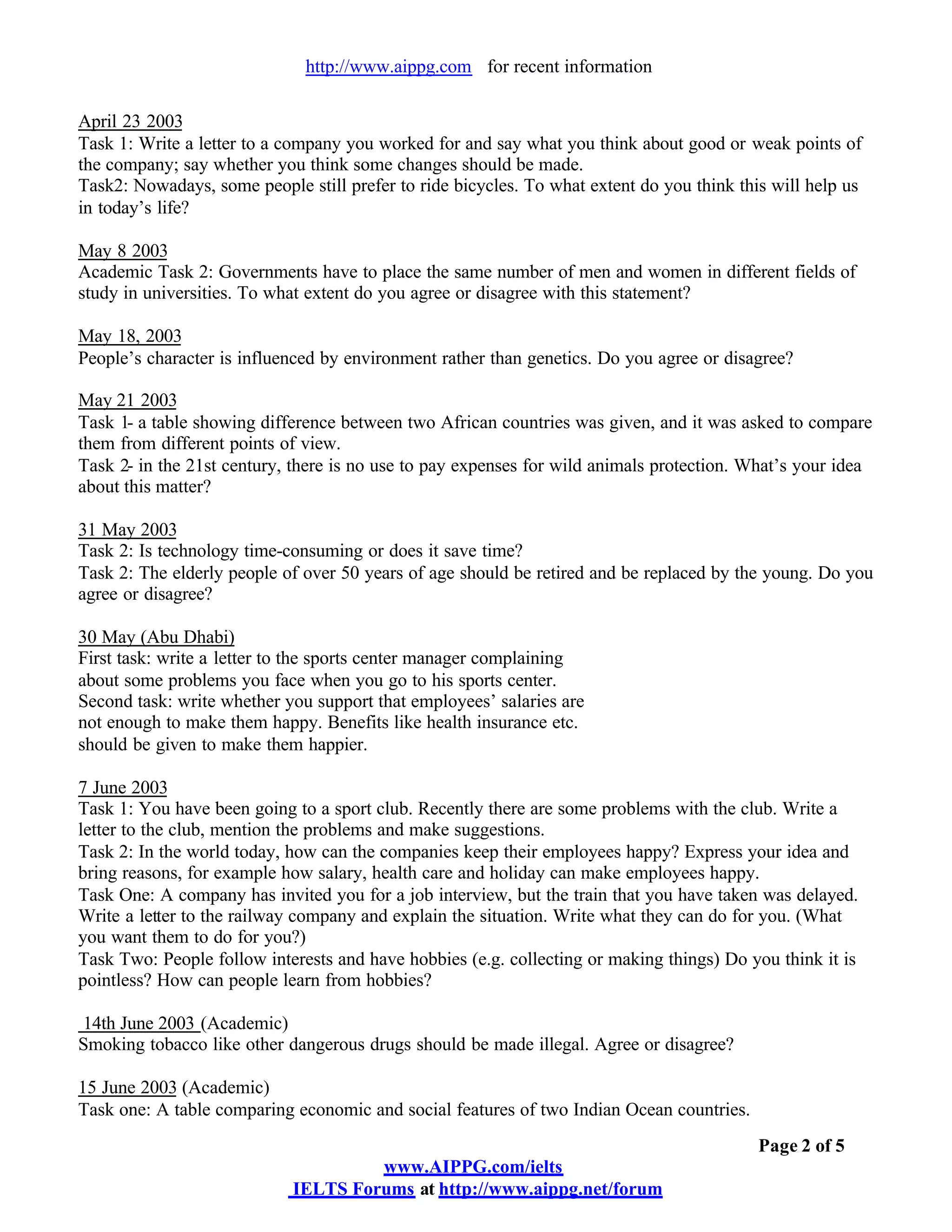 Ielts writing topics | PDF