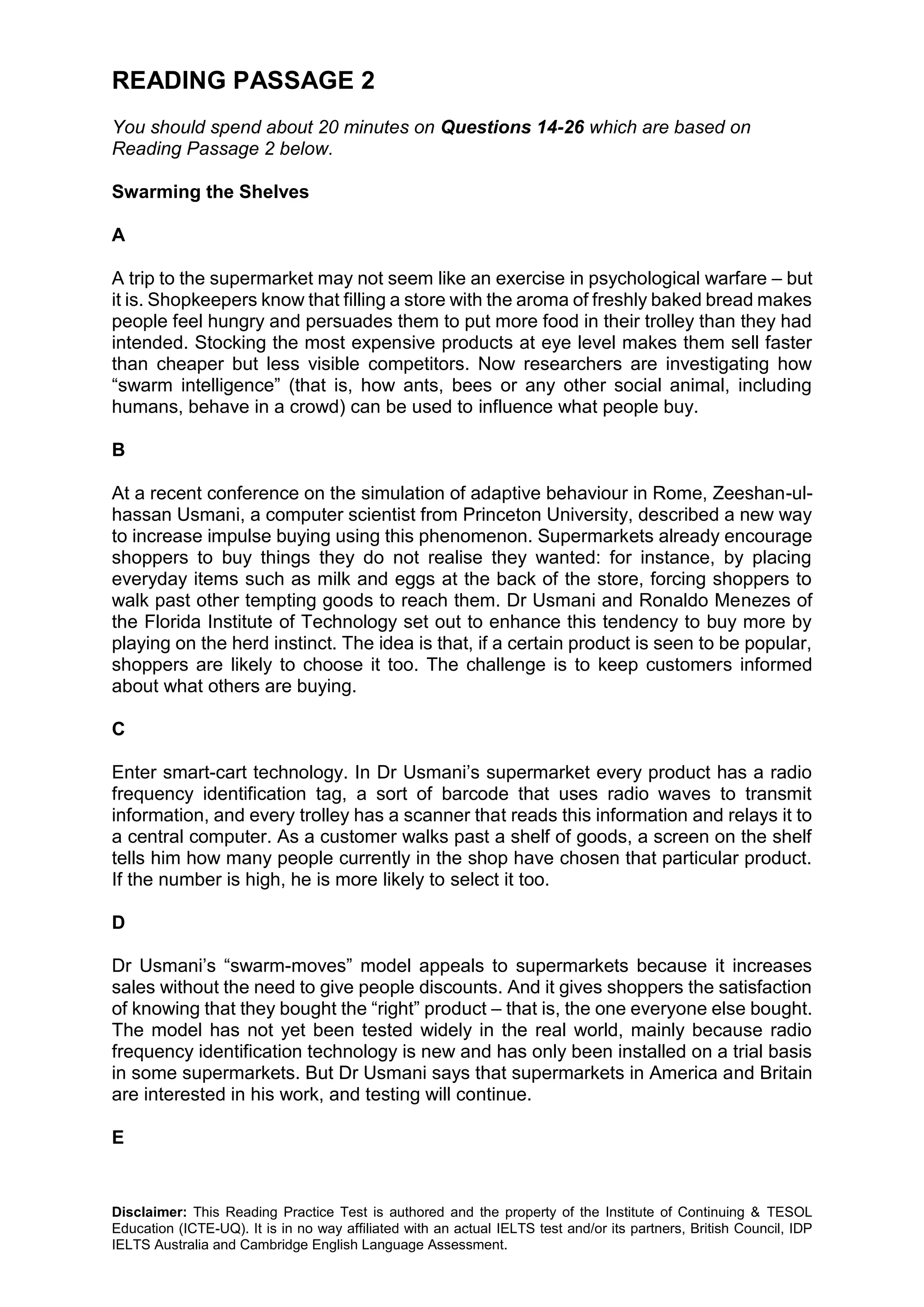 Ielt sx reading practice test | PDF