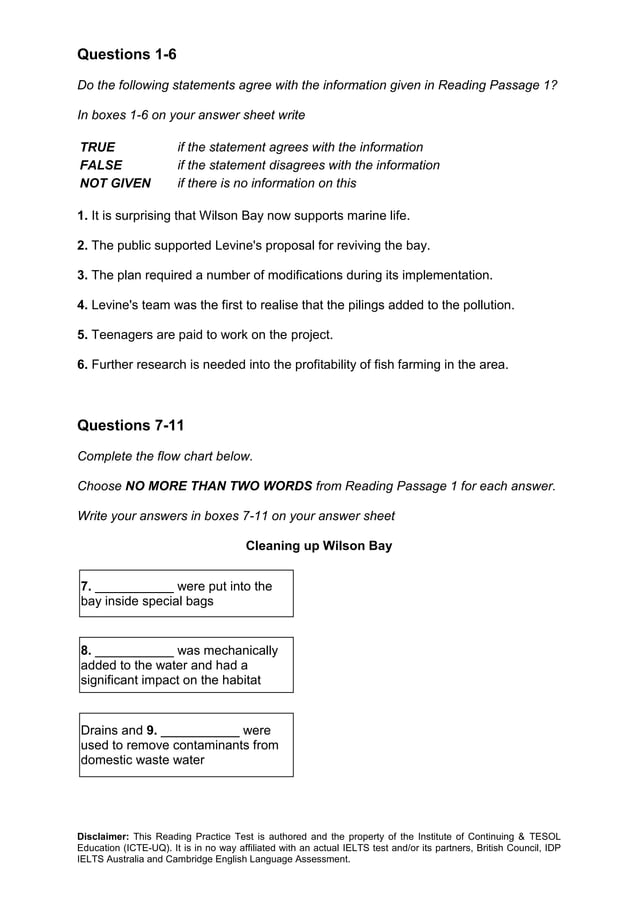 Ielt sx reading practice test | PDF