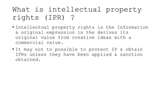 IEM Project report on IPR in industrial area | PPTX