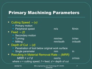 lathe machine types and cutting condition | PPT