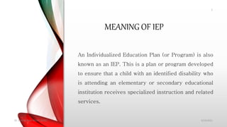 IEP individualized education plan | PPTX