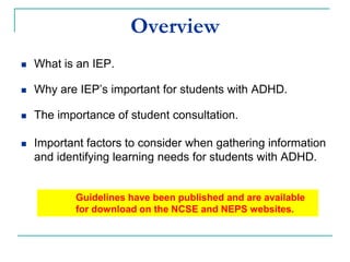 Developing an IEP for students with ADHD by Kate Carr-Fanning - HADD ...
