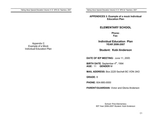 IEP DOCUMENT | PPT