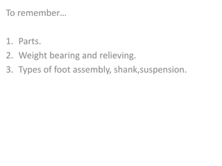 Patellar tendon bearing prosthesis | PPTX