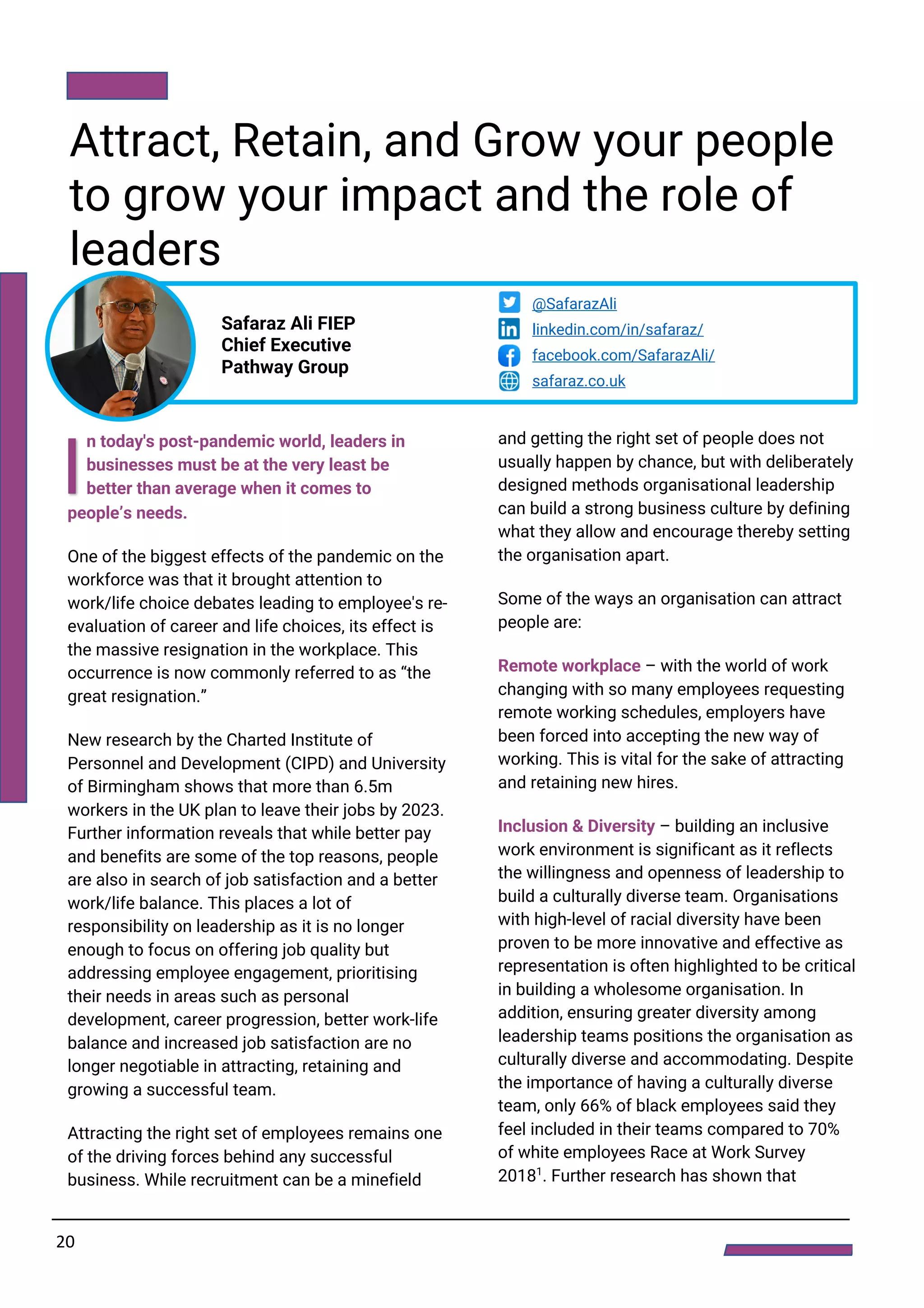 Attract, Retain, and Grow your people to grow your impact and the role ...