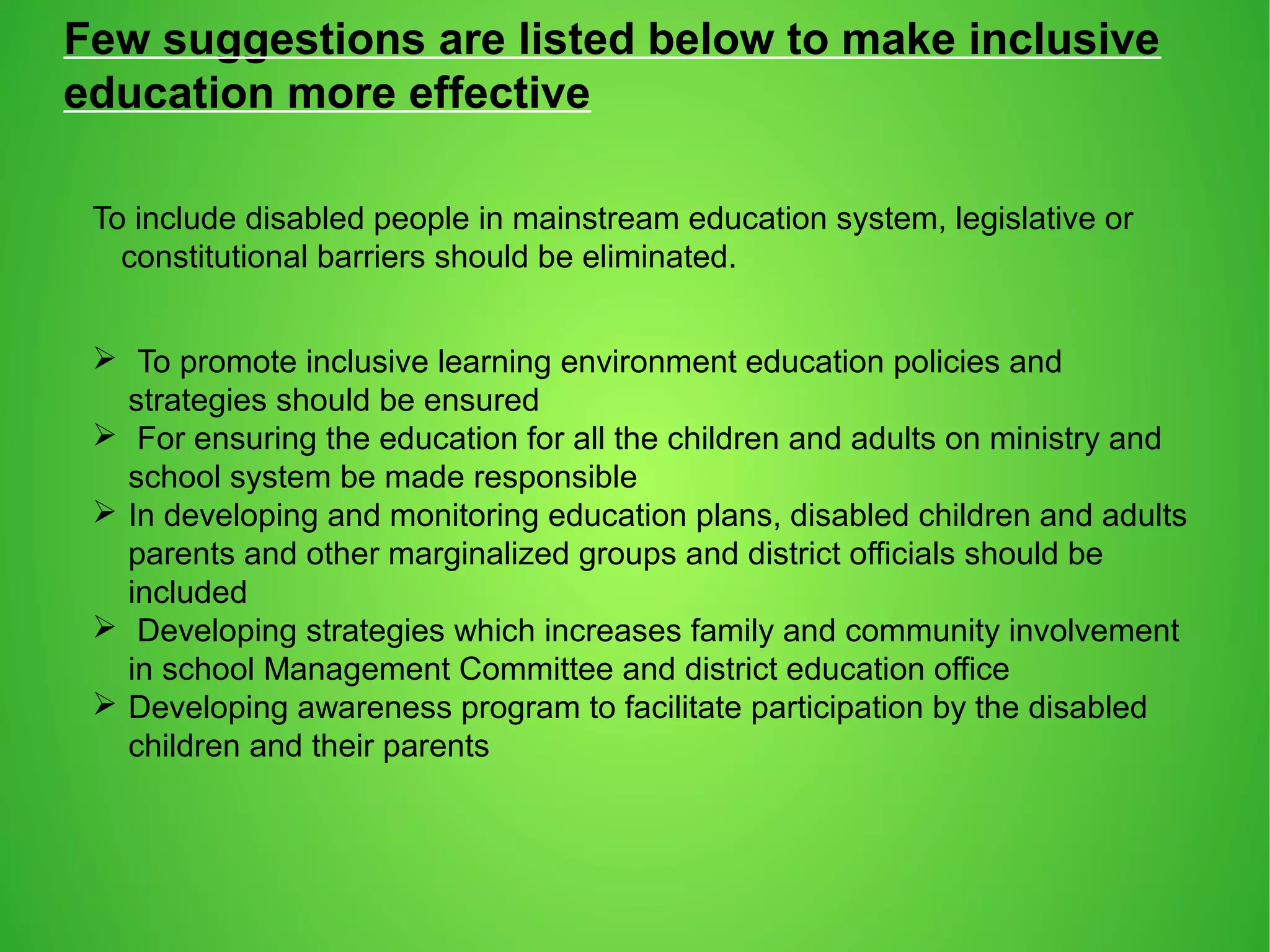 inclusive education & rte | ODP