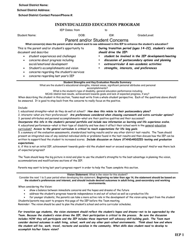 IEP Writing Guide | PDF