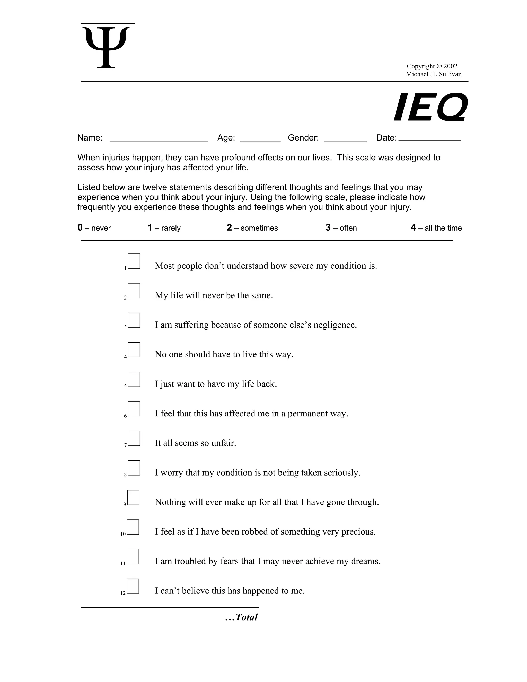 Injustice Experience Questionnaire | PDF