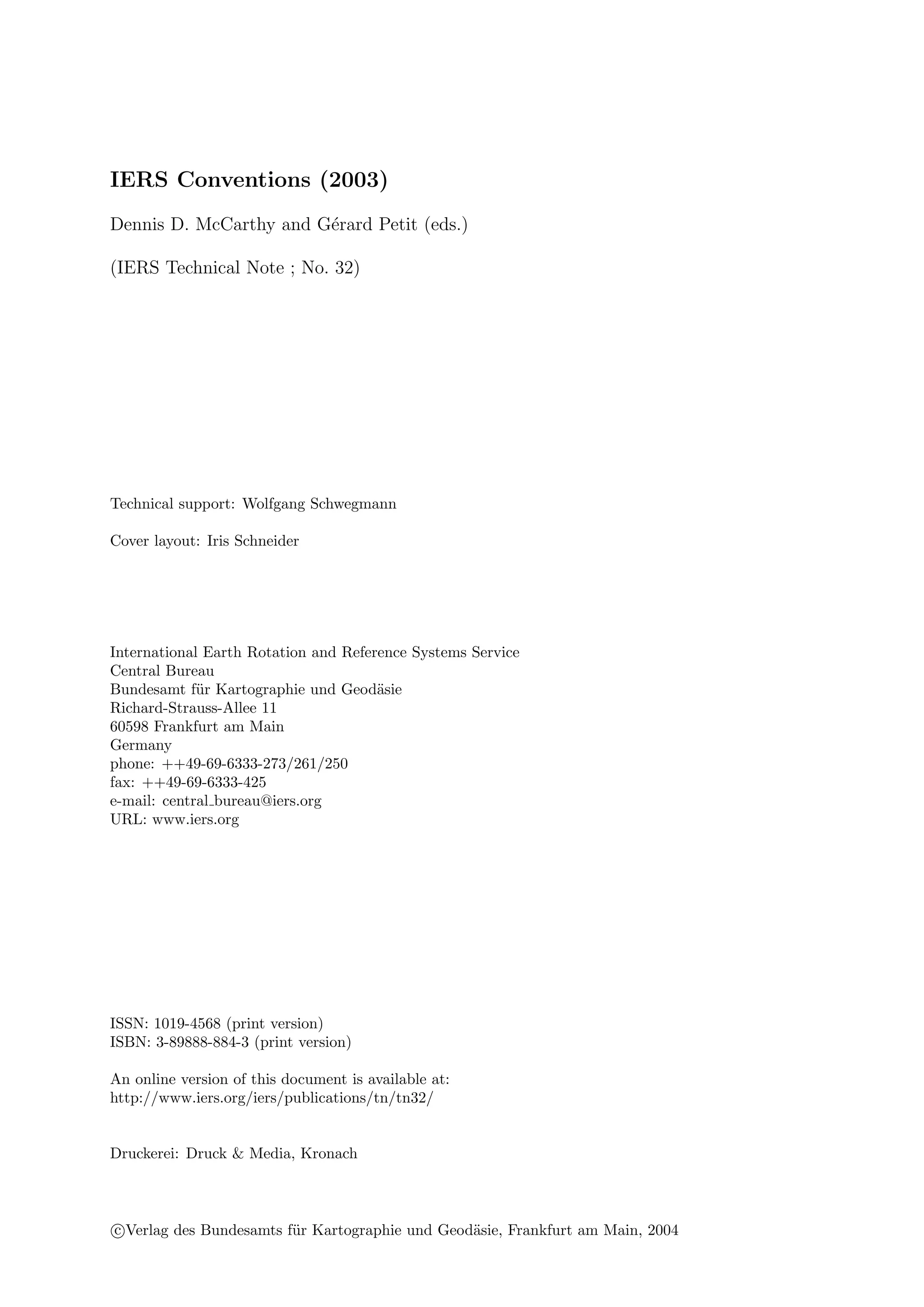 Iers conventions | PDF